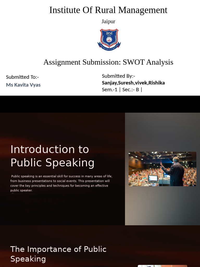 Introduction To Public Speaking | PDF