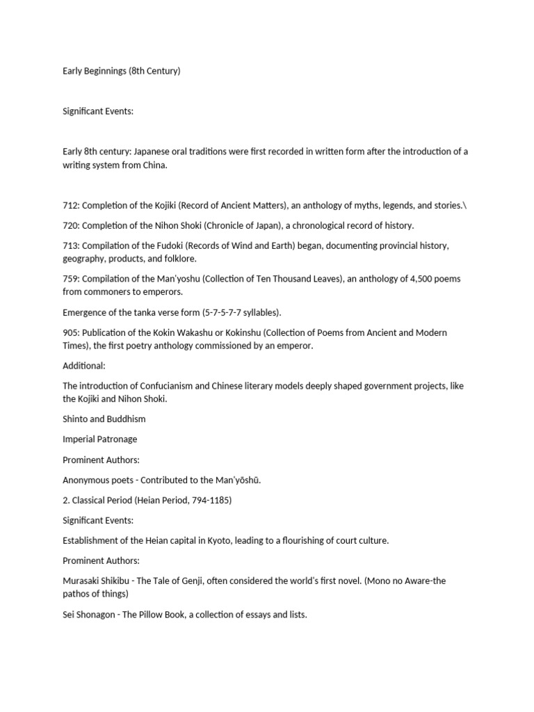 Japanese Literature Background | PDF