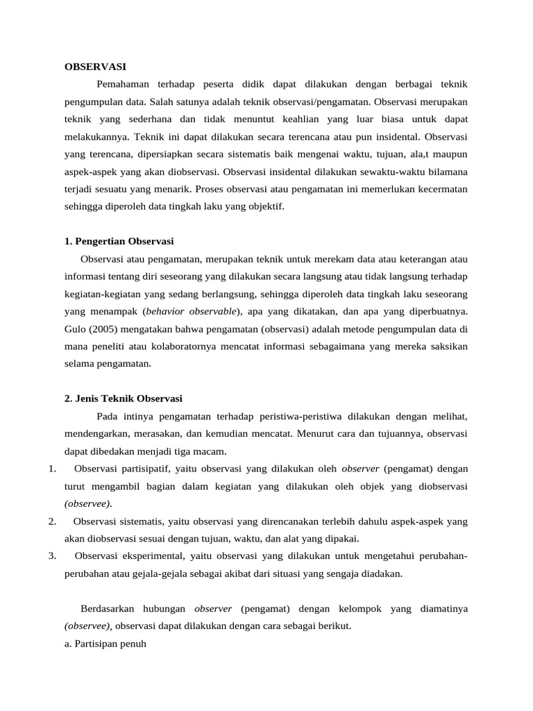 OBSERVASI | PDF