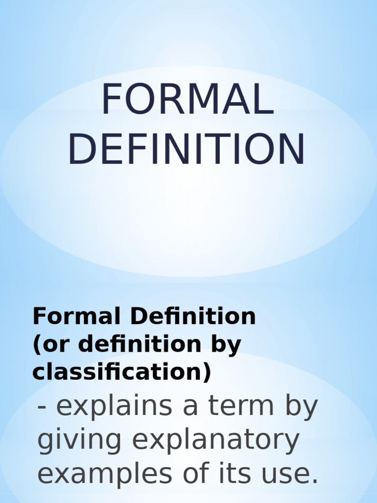 FORMAL DEFINITION | PDF