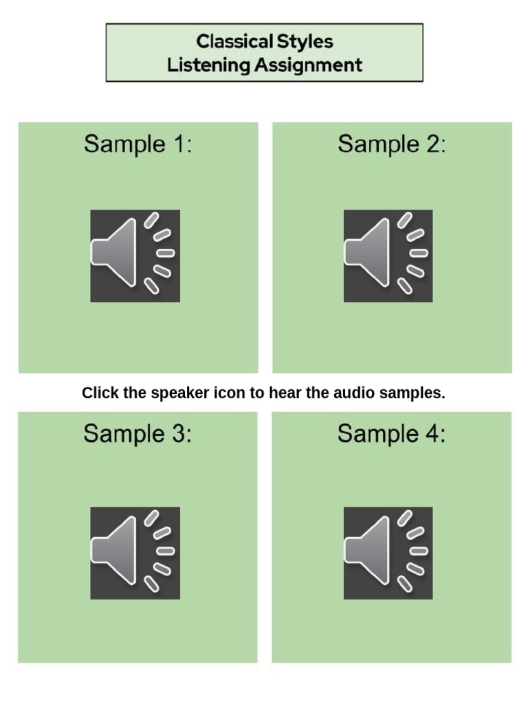 Classical Styles Listening Assignment | PDF