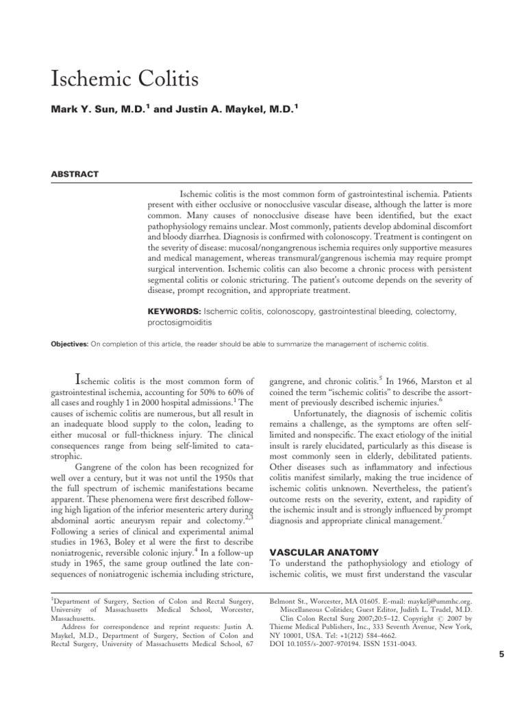 Ischemic Colitis | PDF