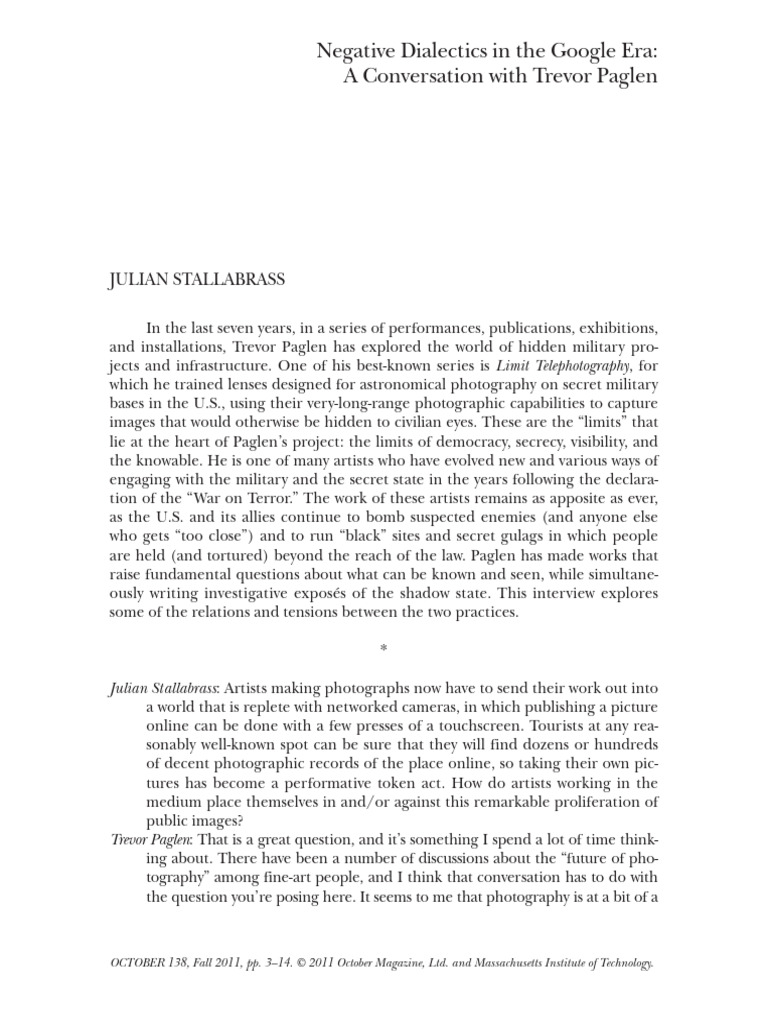 Negative Dialectics in the Google Era | PDF