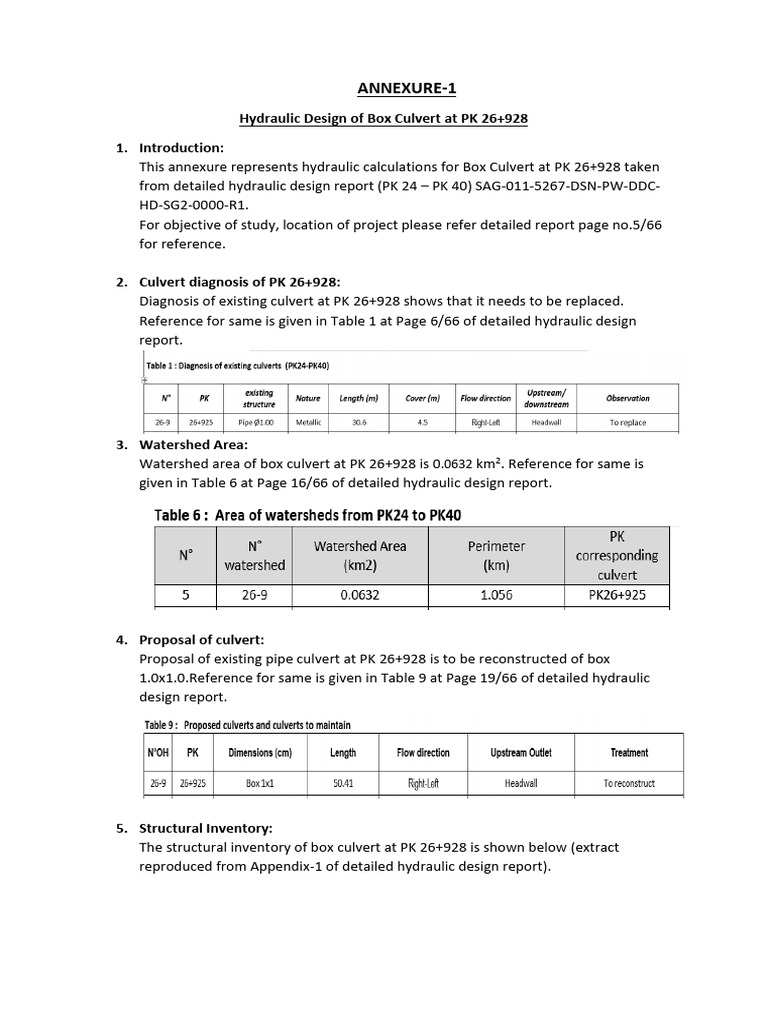 Annex-1 Hydraulic Calculations-PK26+928 - en | PDF