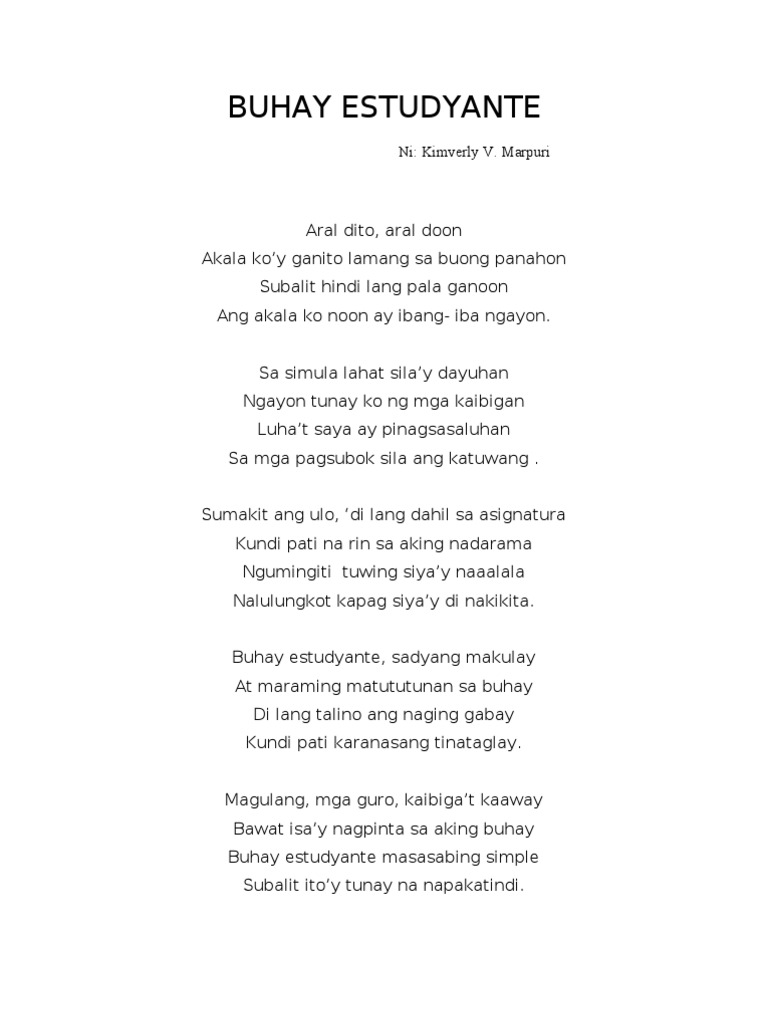 Buhay Estudyante | PDF