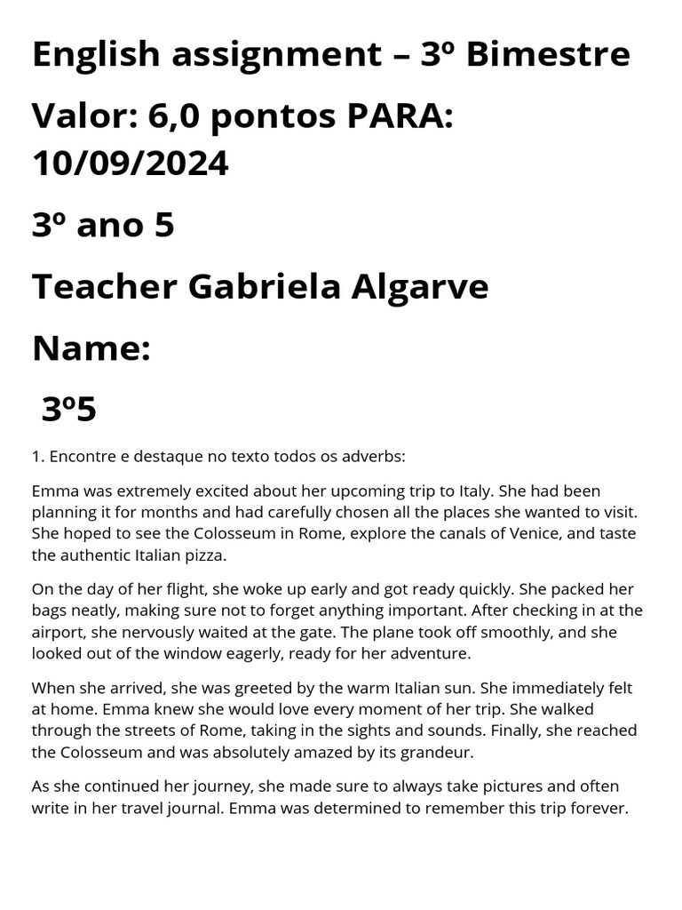 English Assignment 3o Bimestre Pdf Pdf