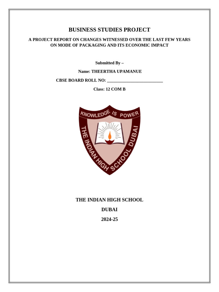 Business Studies Project Pdf