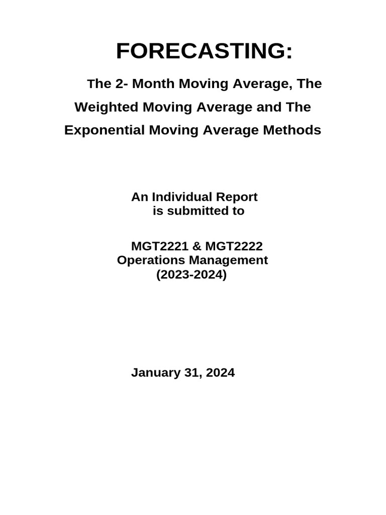 FORECASTING CASE STUDy | PDF