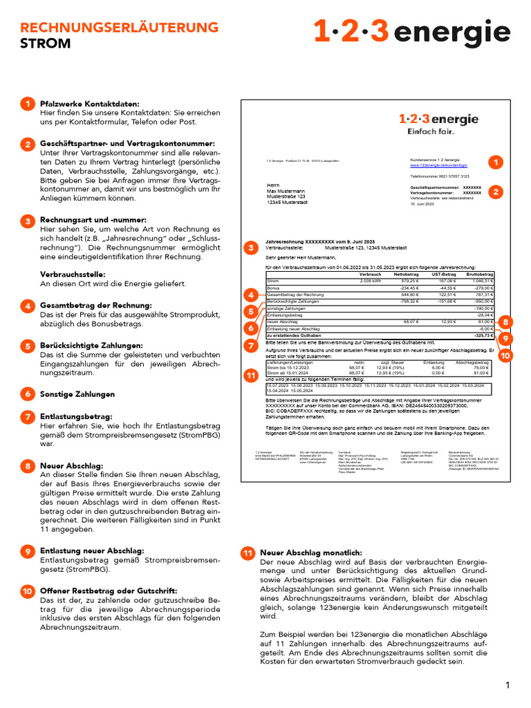Strom - 123energie - Rechnungserklaerung - 2023 - A4 - v05 - JP111 Berlin | PDF