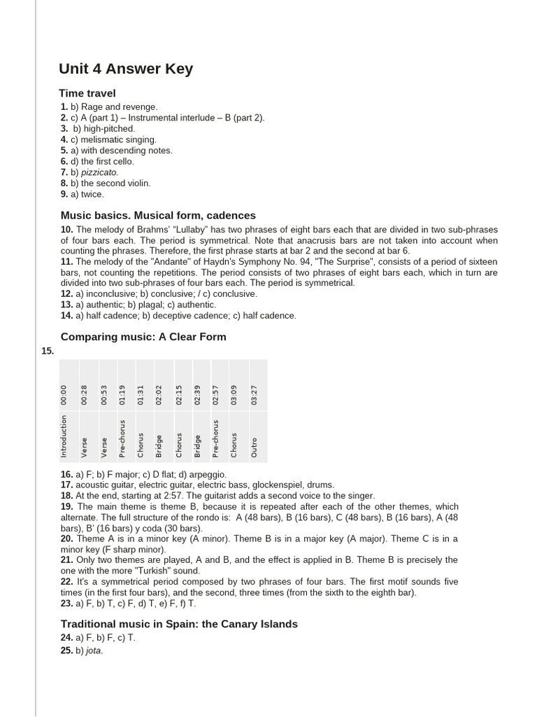 Unit 4 Answer Key - 2754378 | PDF