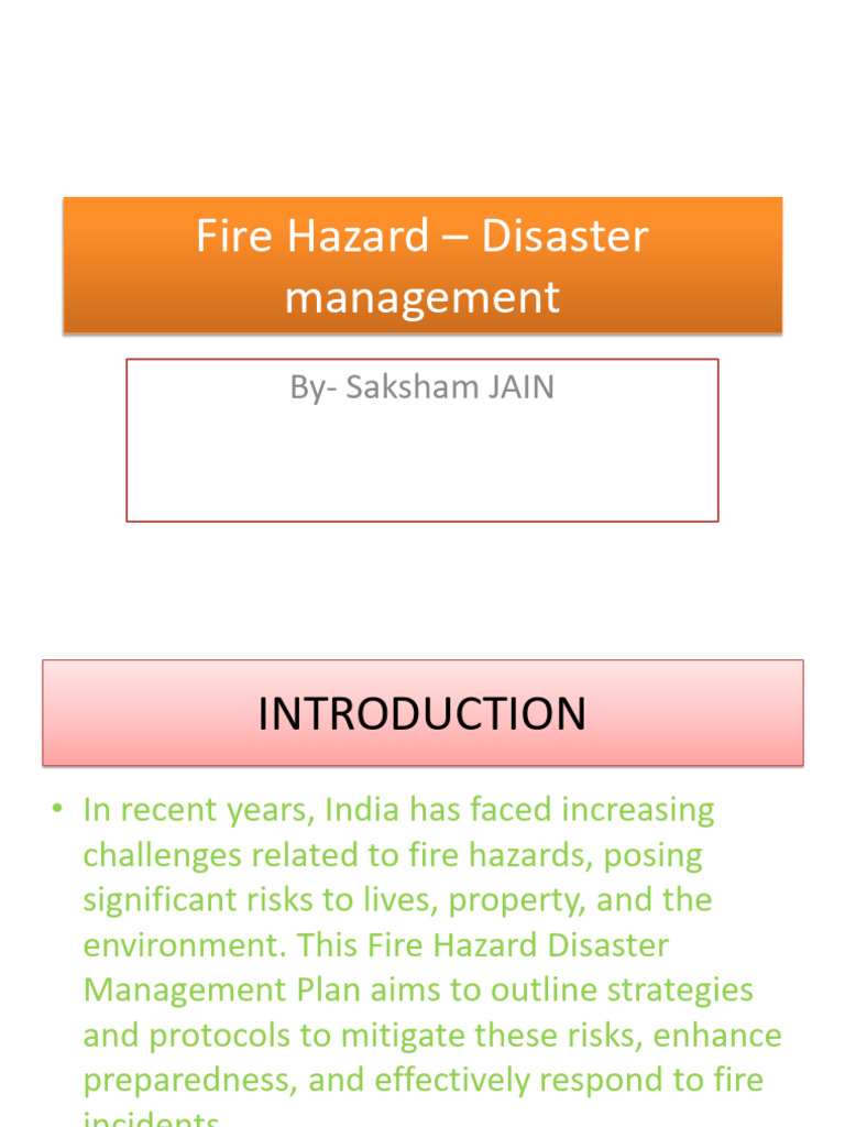 Fire Hazard – Disaster management | PDF