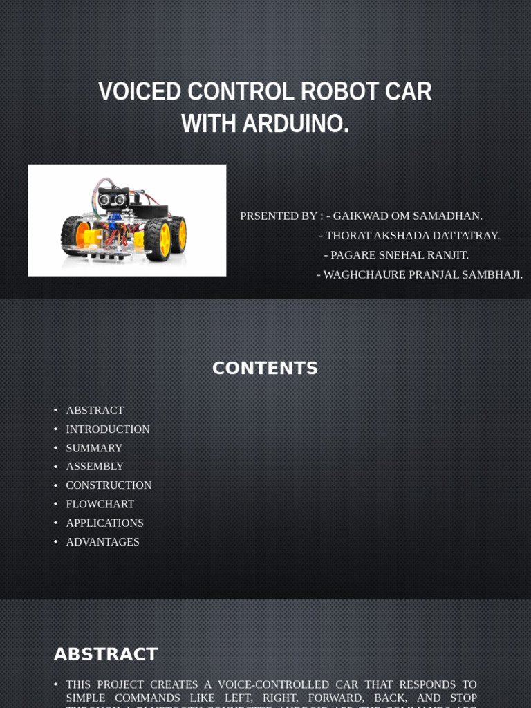 Voiced Control Robot Car With Arduino | PDF