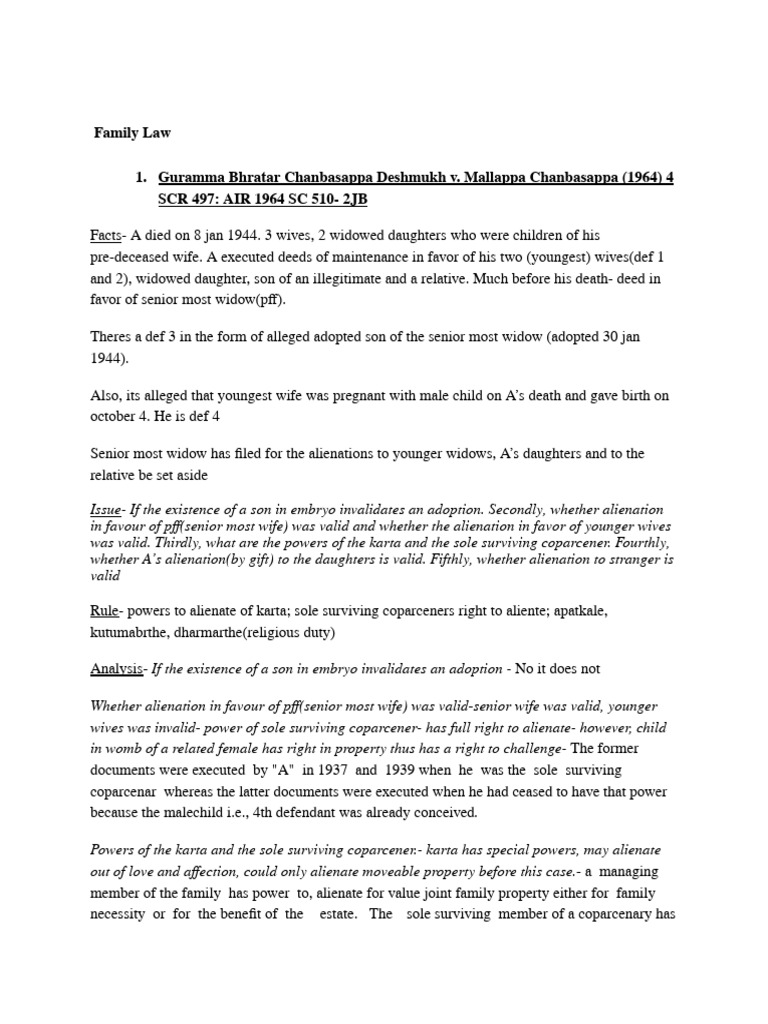 Guramma Bhratar Chanbasappa Deshmukh v. Mallappa Chanbasappa and B.P ...