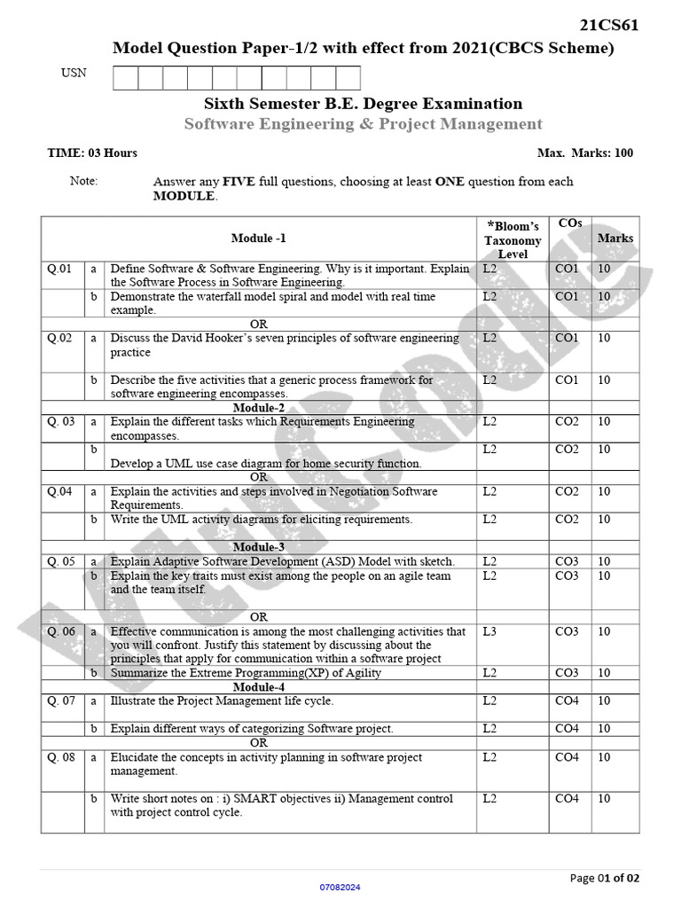 @vtucode - in 21CS61 Model Paper Set 3 2021 Scheme | PDF