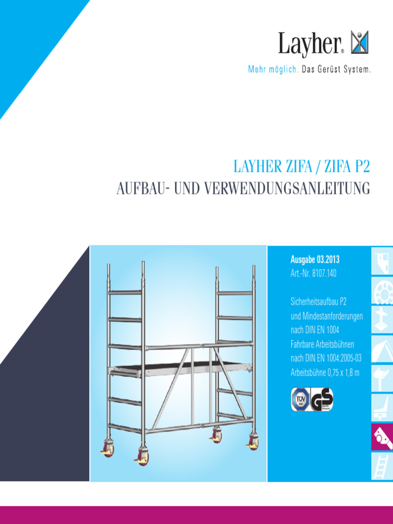 AuV Layher Zifa P2 Fahrgerüst 03-2013 | PDF