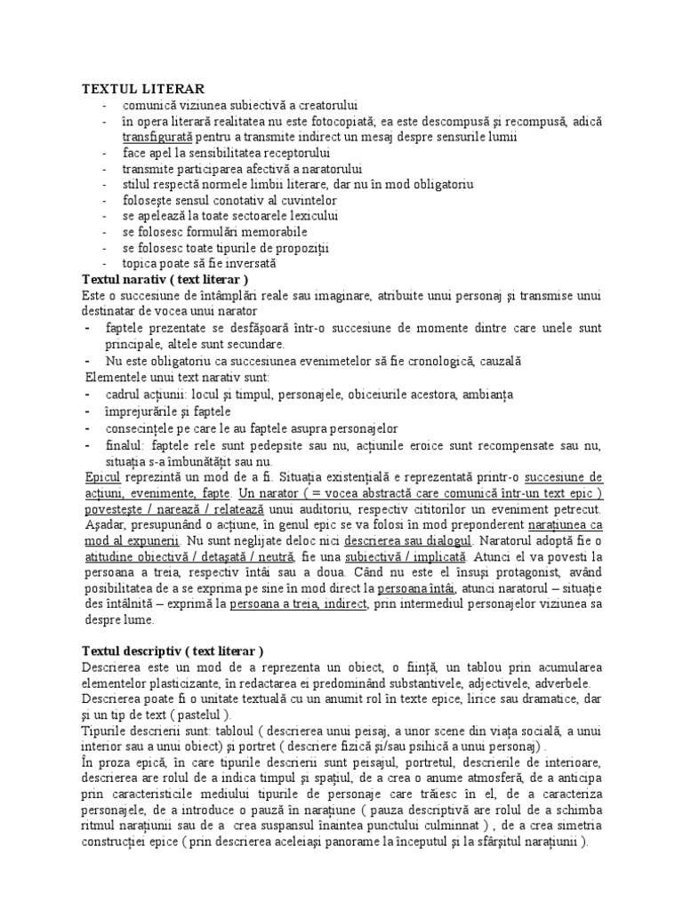 Tipuri de Texte | PDF