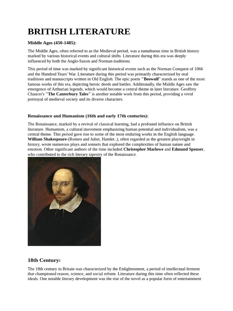 British Literature | PDF