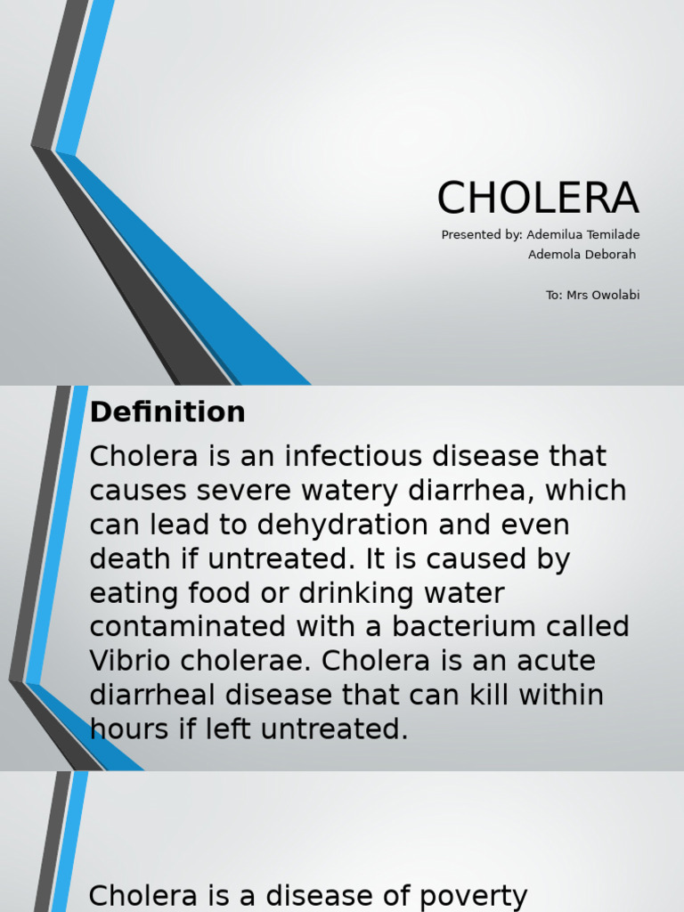 Cholera Presentation Power Point | PDF