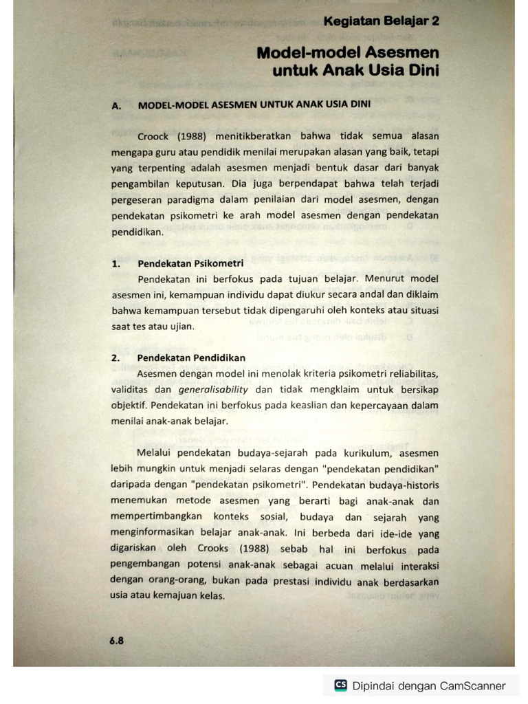 Model2 Asesmen Anak Usia Dini | PDF