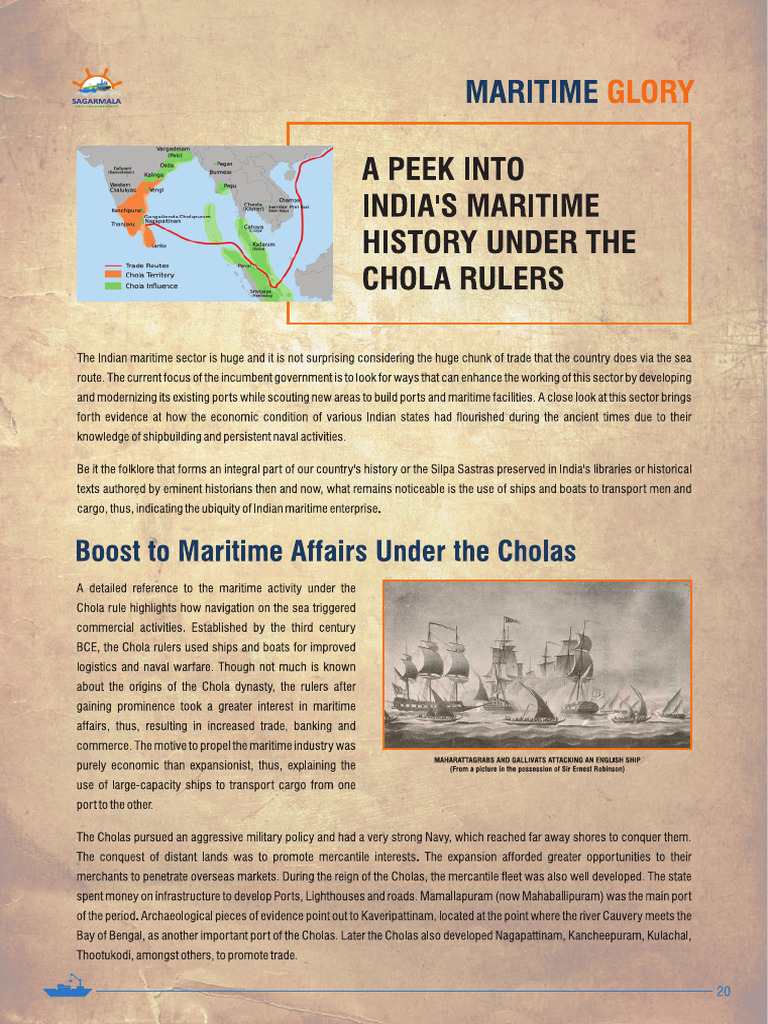A Peek Into India's Maritime History Under The Chola Rulers | PDF