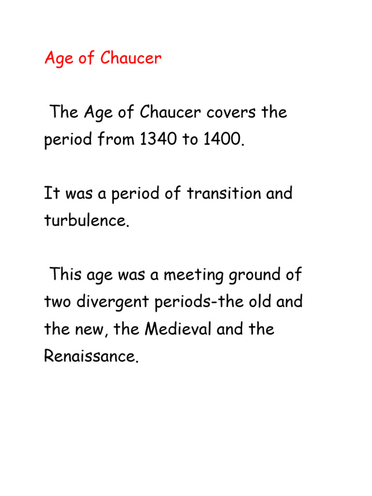 Age of Chaucer | PDF