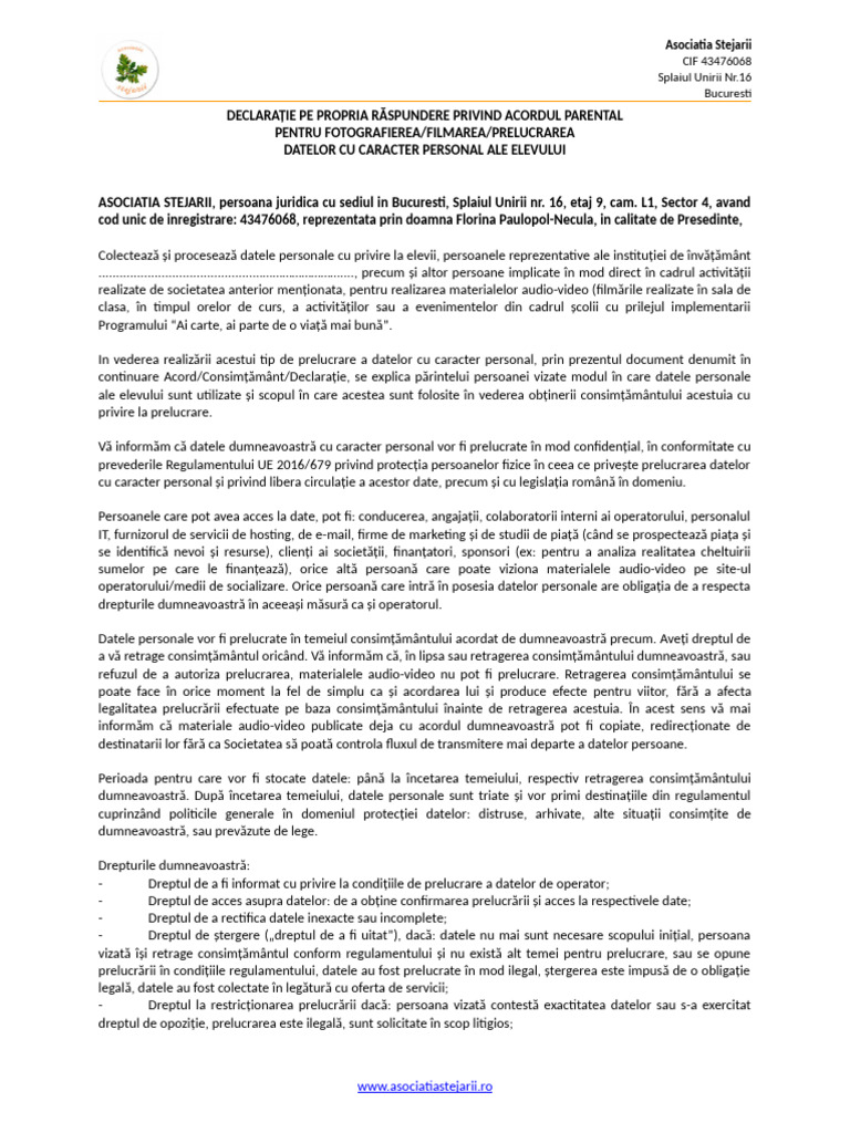 Acord Parinte Marketing | PDF