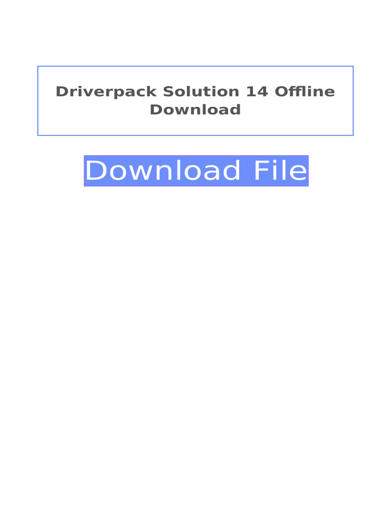 Driverpack Solution 14 Offline Download | PDF | Microsoft Windows | Computers