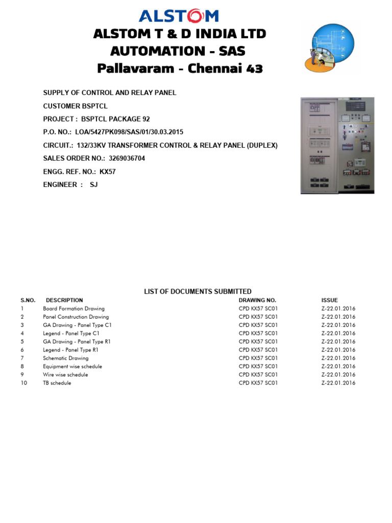 132KV Alstom Line Panel | PDF