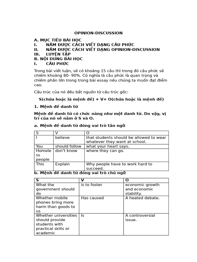 Lesson 2 - Opinion - Discussion | PDF