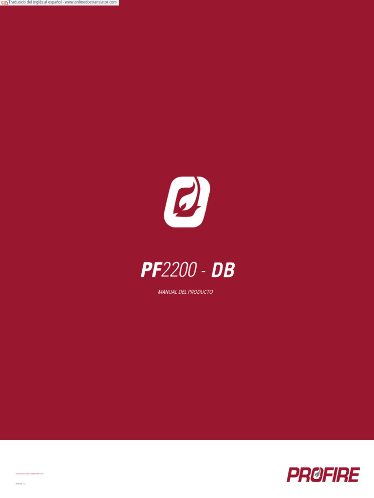 PF2200 DB Product Manual - DOC 001114 - V3.0.en - Es | PDF