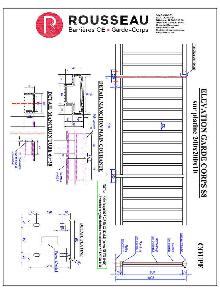 Fiche Technique Garde Corps | PDF