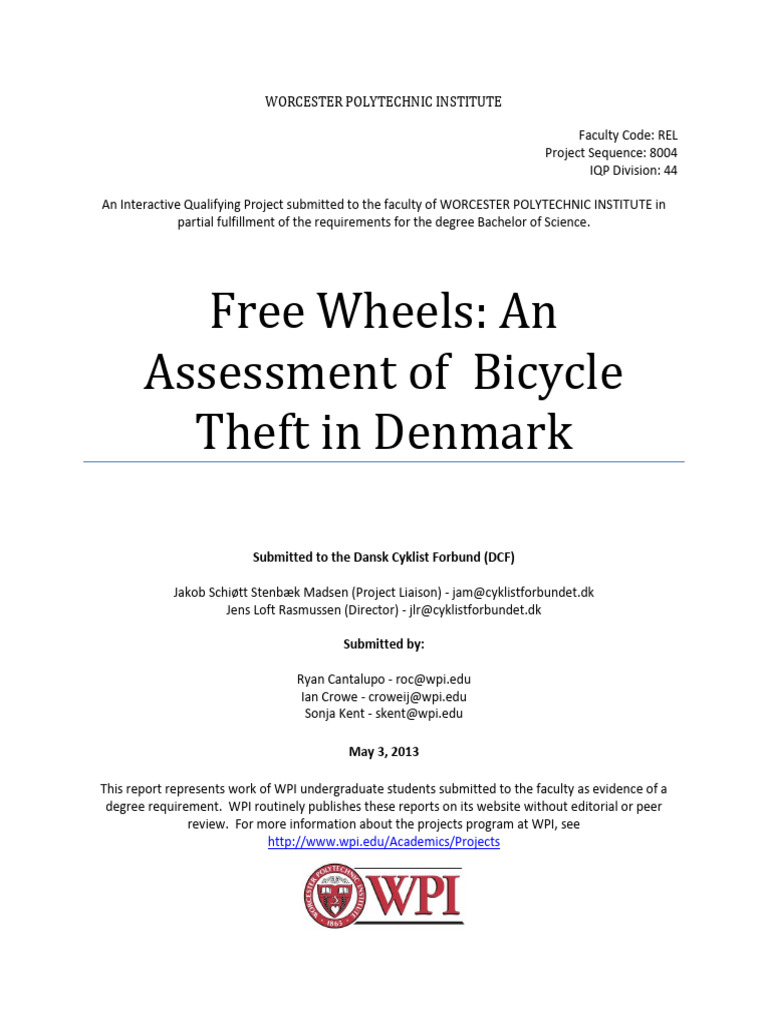 REL8004 Biketheft Report | PDF