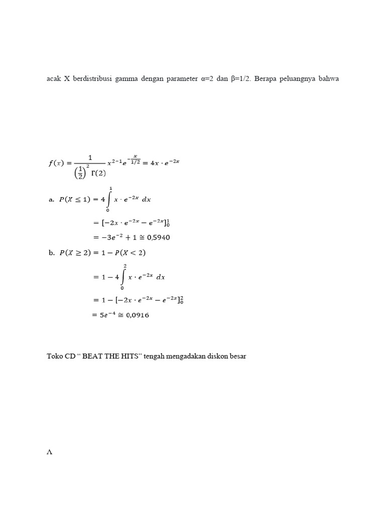 Studi Kasus Distribusi Gamma | PDF