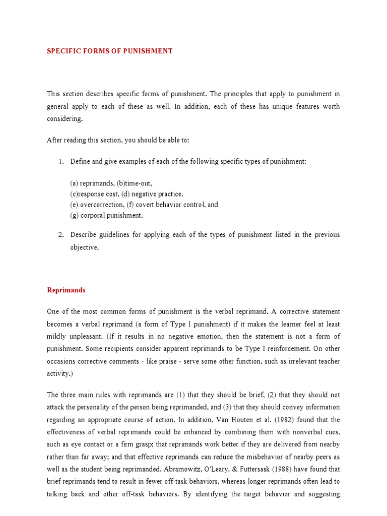 Forms of Corporal Punishment Explained | PDF | Corporal Punishment In ...