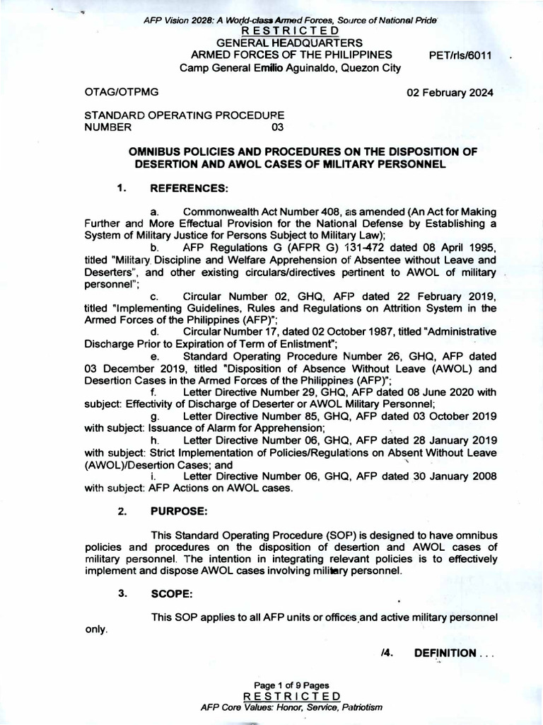 Sop NR 03 DTD 02 Feb 2024 Omnibus Policies and Procedures On The ...