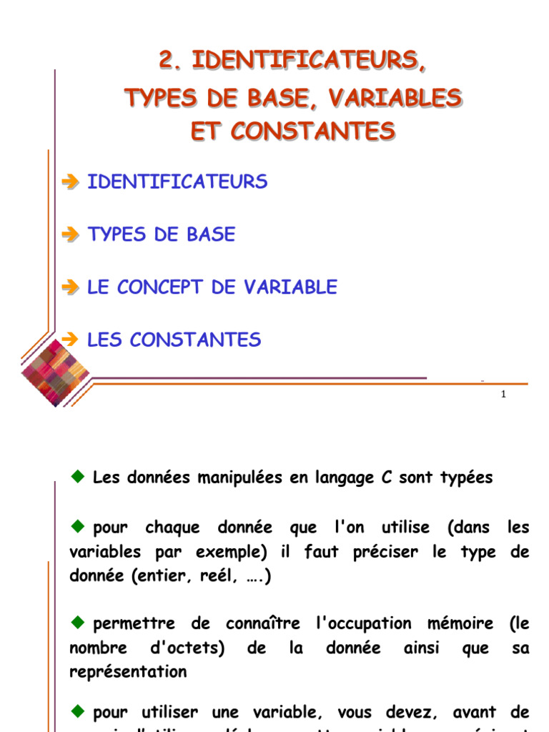 Lang - C2 Les Identificateurs | PDF