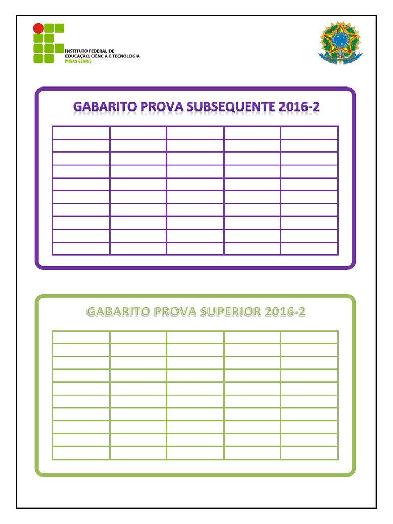 Gabarito Prova 2016-2 | PDF