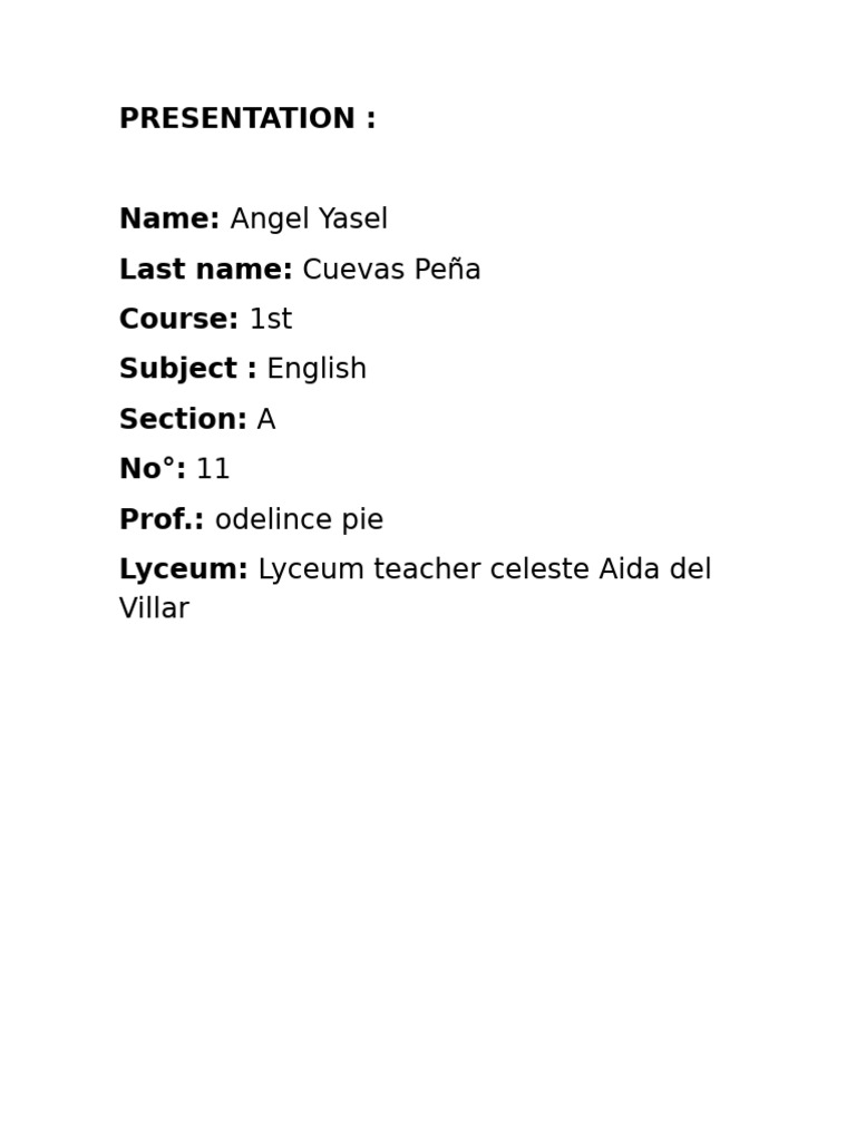 Presentación de Yasel .2 English | PDF