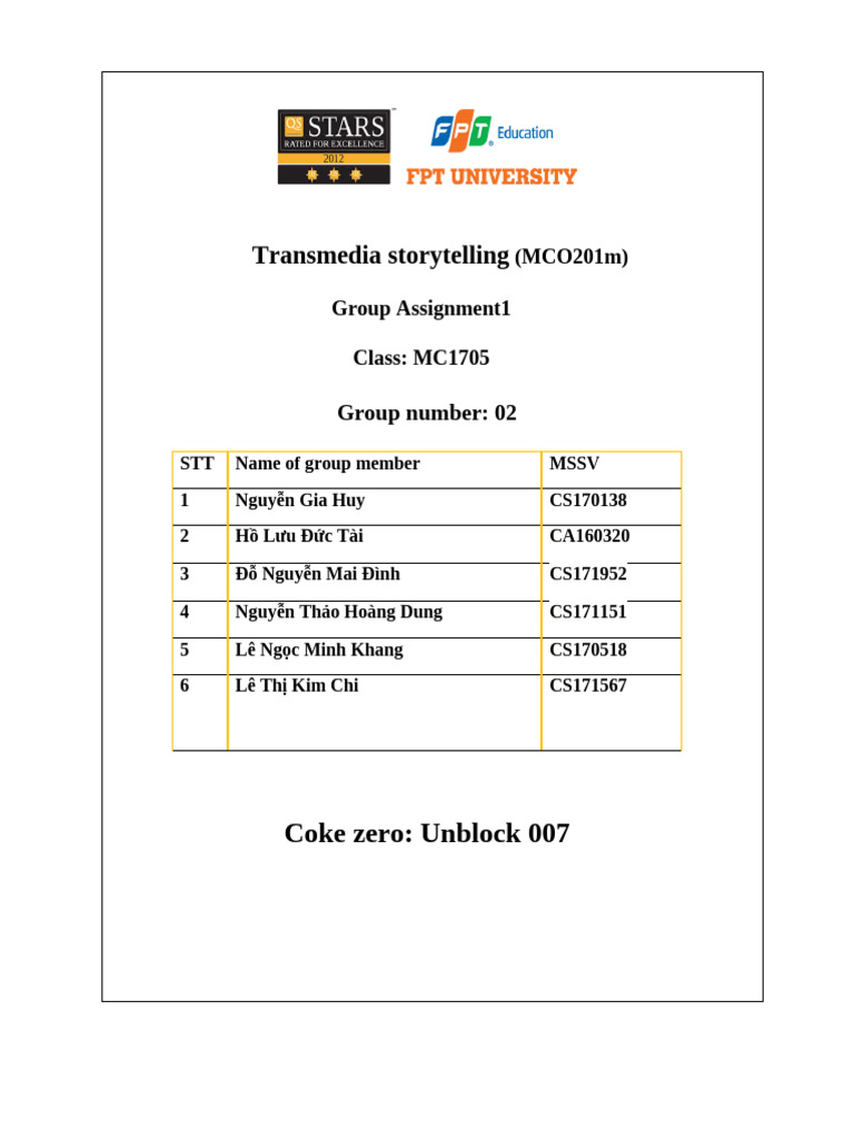 MCO201mc MC1706 Group05 Assignment01 Word | PDF
