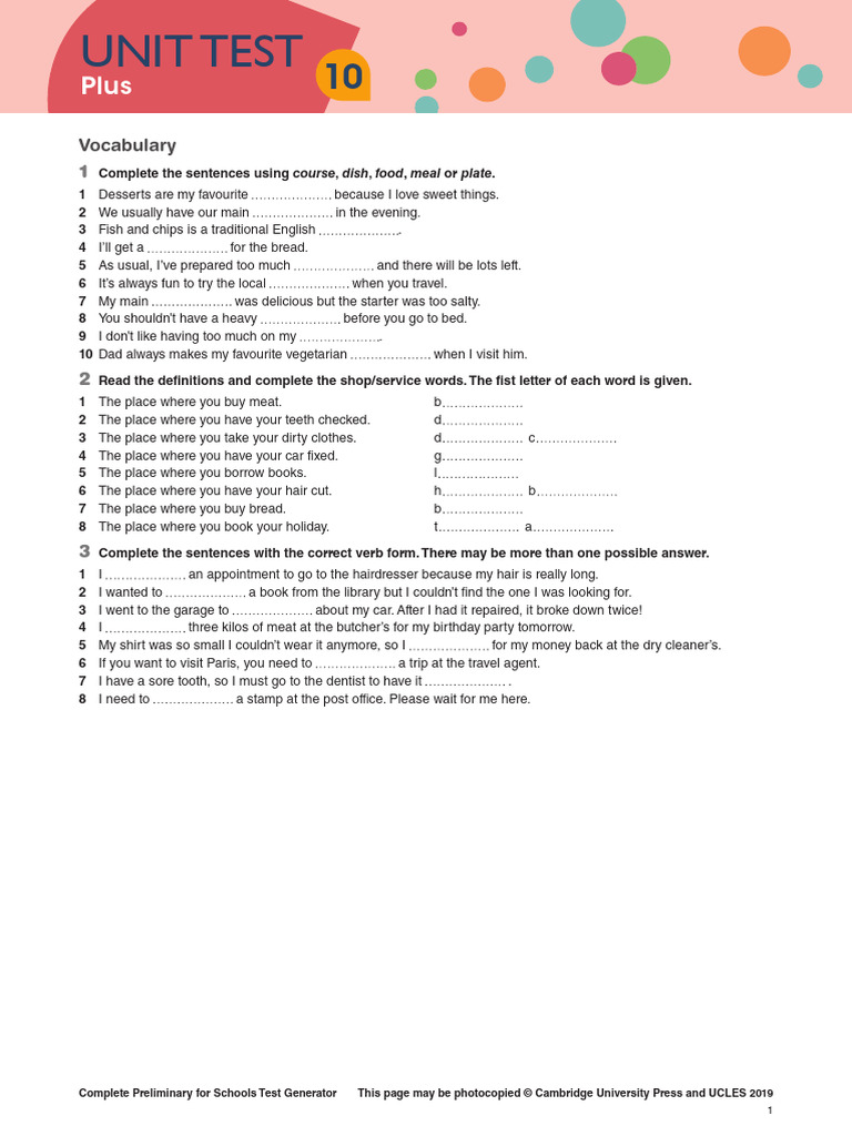 B1 Complete Unit 10 + Listening and Reading Skills | PDF