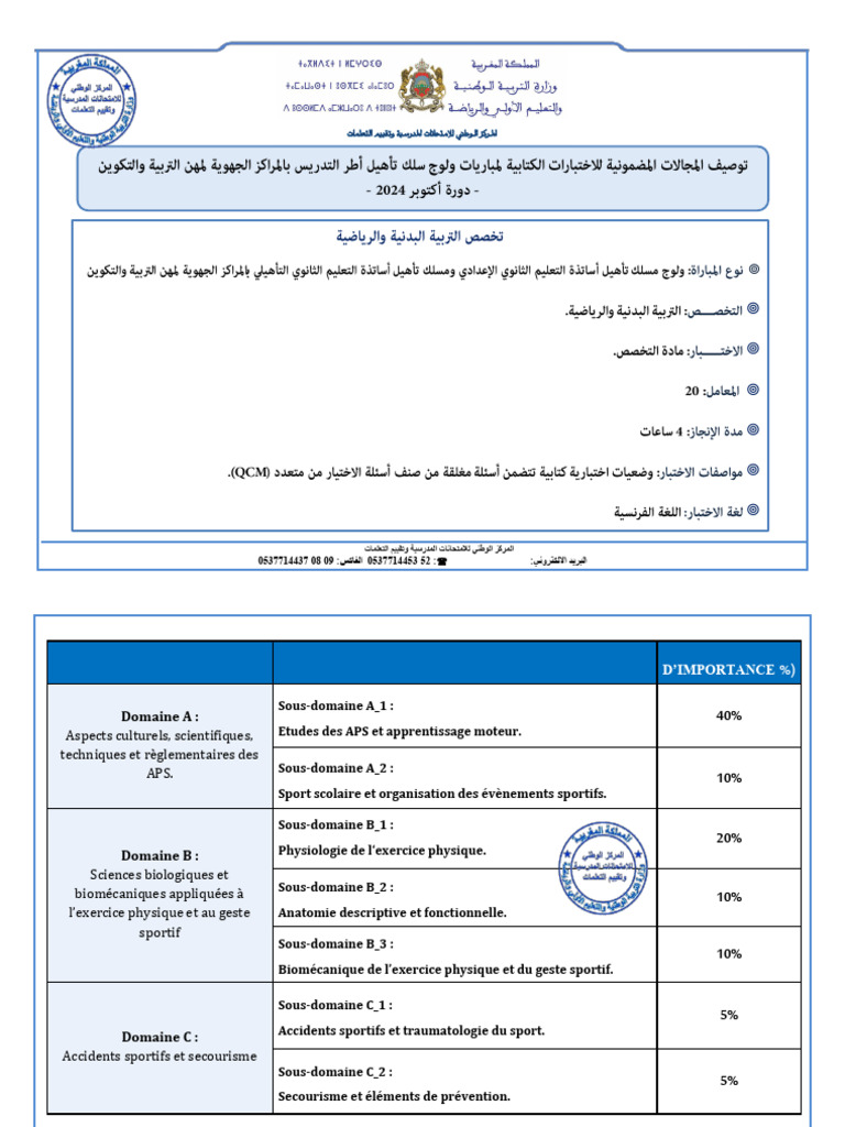 Descriptif S EPS Spécialité 2024 | PDF
