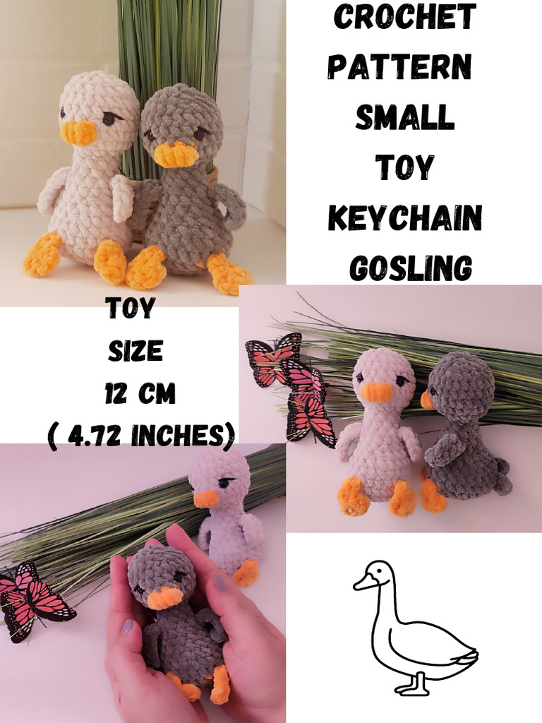 Crochet Pattern Small Toy Keychain Gosling | PDF