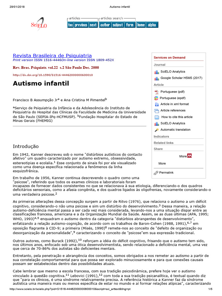 Autismo Infantil | PDF