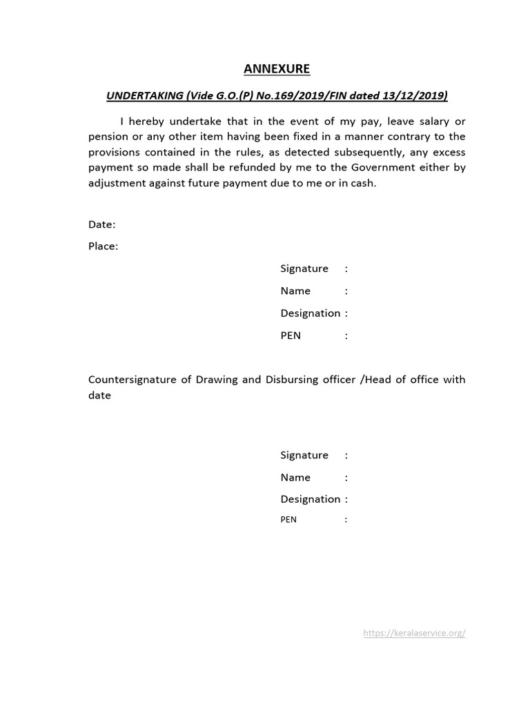 Undertaking Form | PDF