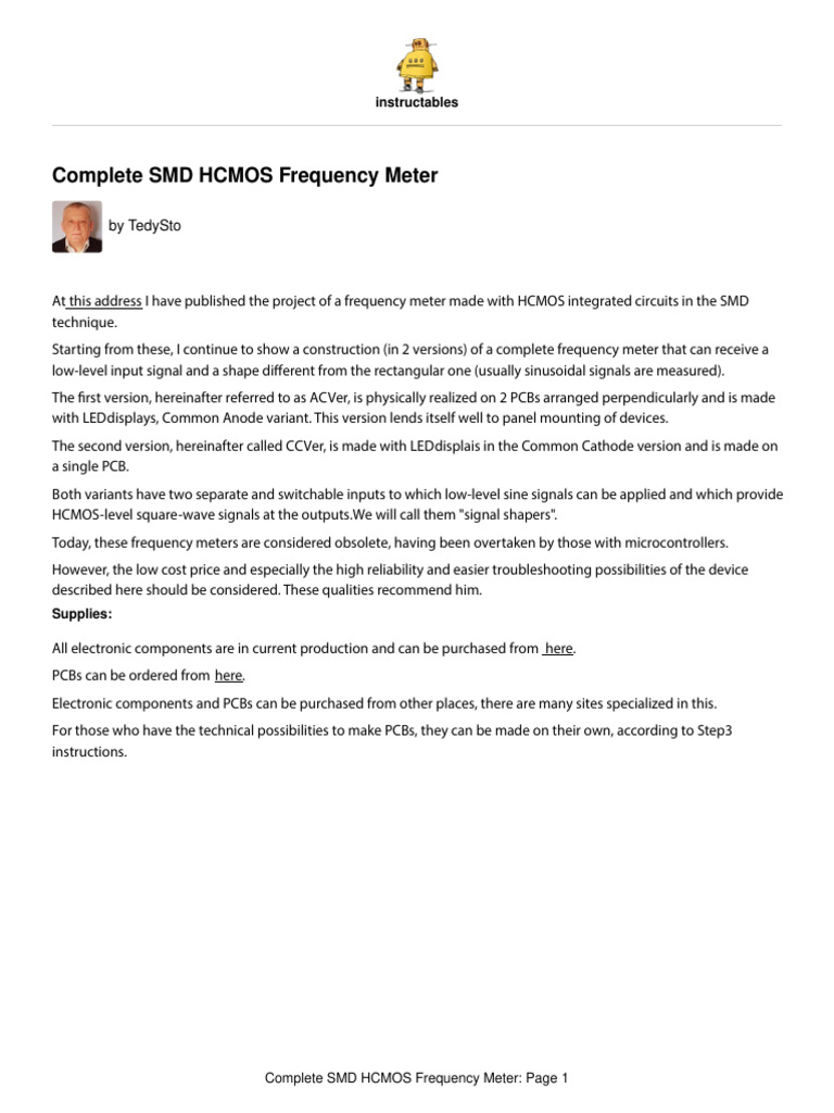 Complete SMD HCMOS Frequency Meter | PDF