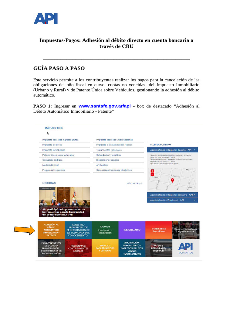 Guia Paso A Paso Trámite Adhesión Al Débito Directo en Cta Bancaria A Través de CBU | PDF