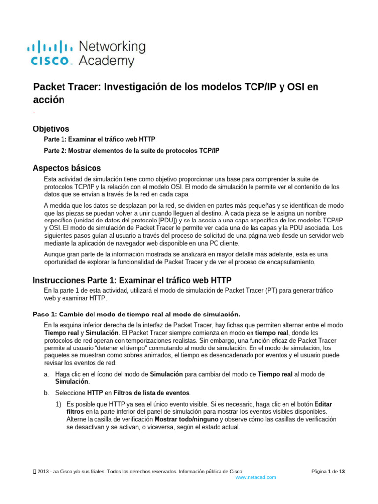 Practica Cisco Packet Tracer | PDF