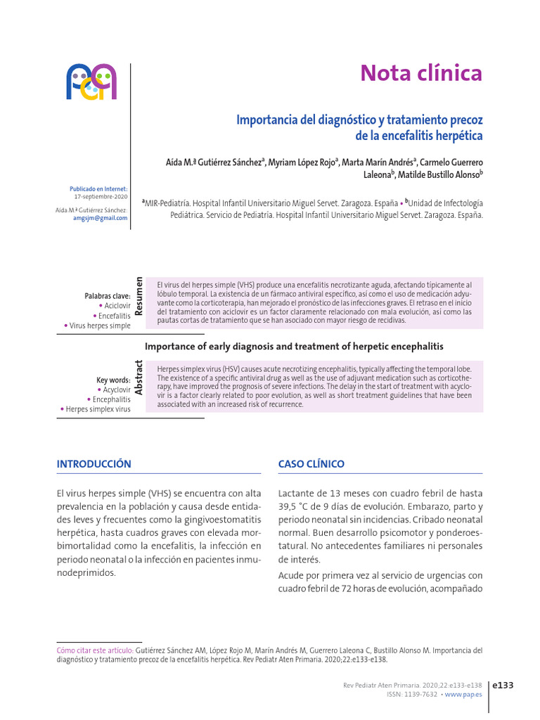 RPAP 1578 Encefalitis Herpetica | PDF