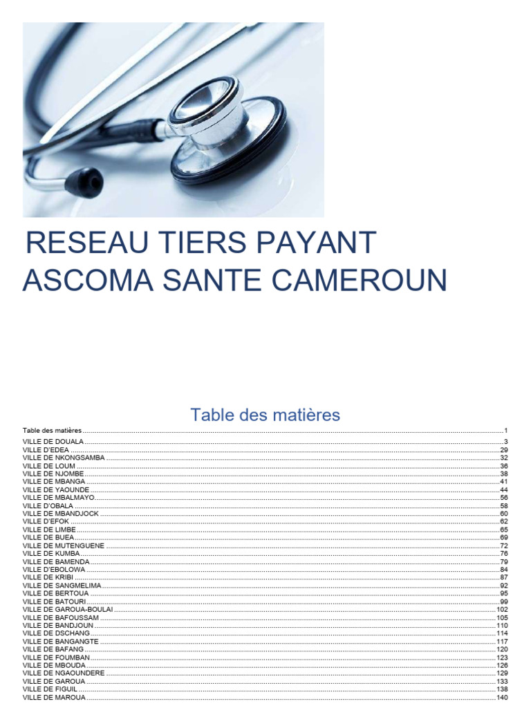 Reseau de Soins Ascoma Janvier 2024 | PDF