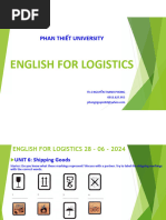 English For Logistics Vocabulary | PDF | Logistics | Warehouse